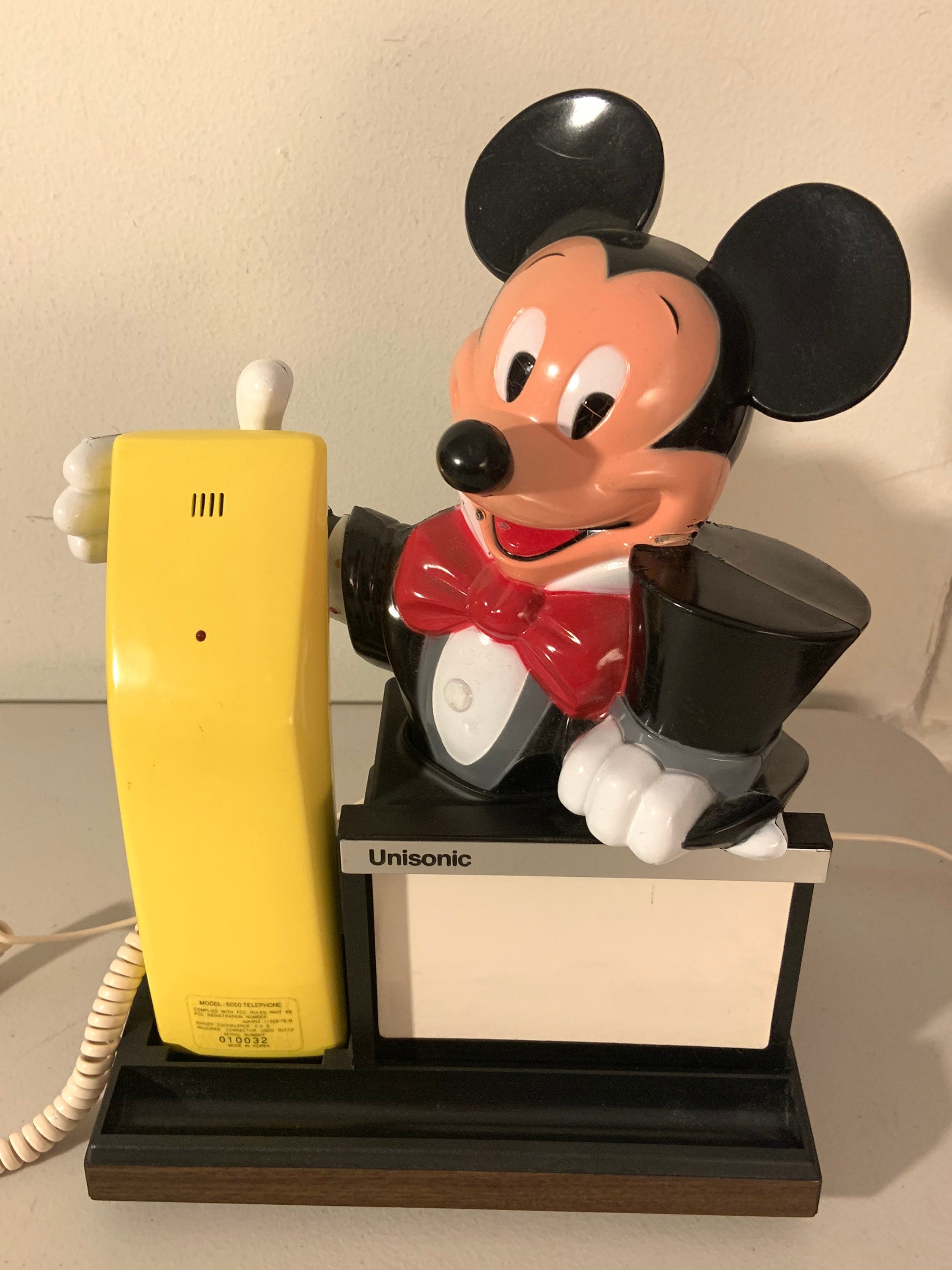 Disney 1980s Mickey Mouse Unisonic Telephone / Whiteboard for Notes - Etsy