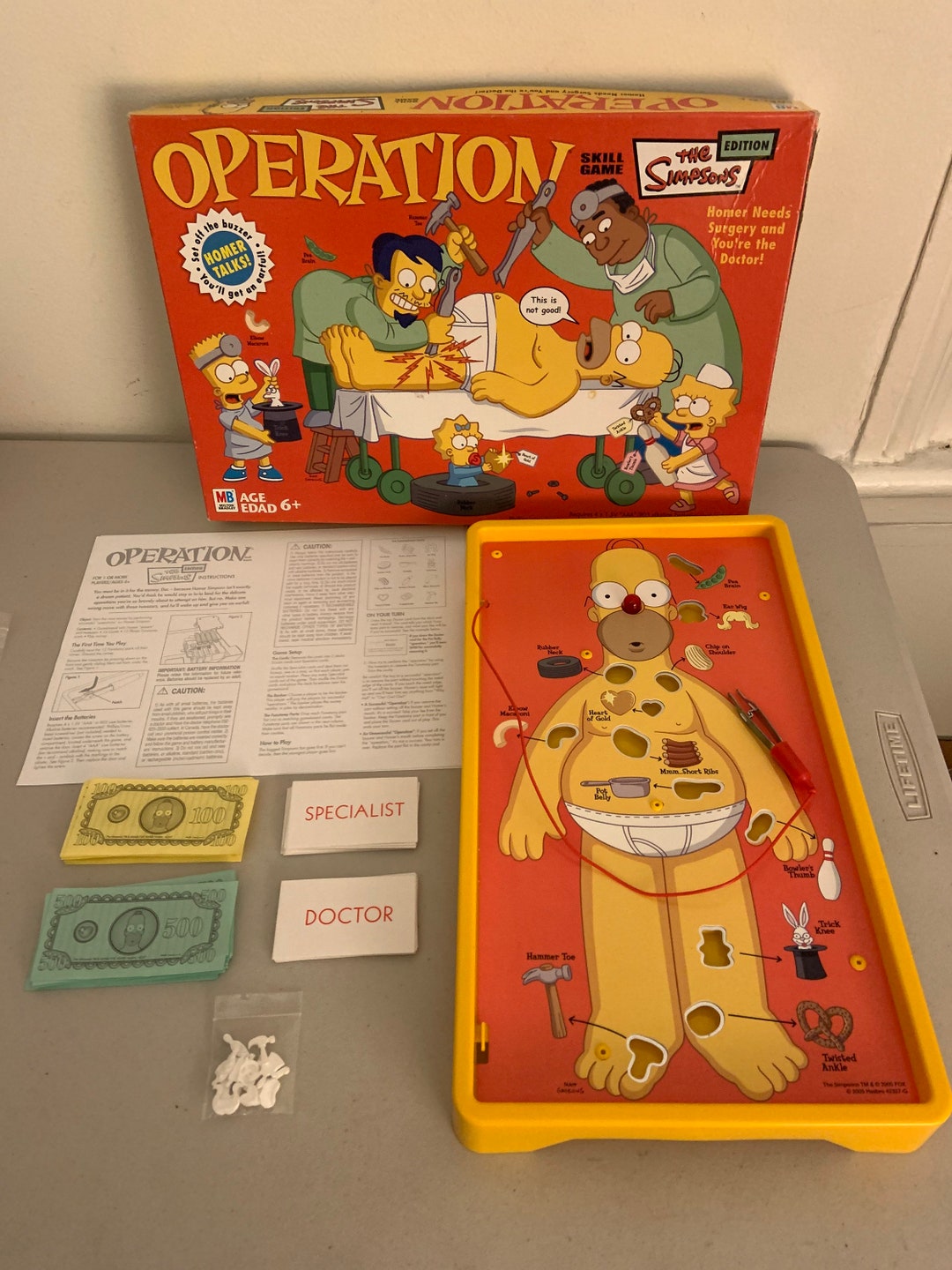 Homer Simpson Edition Operation Game MB / Working Homer - Etsy