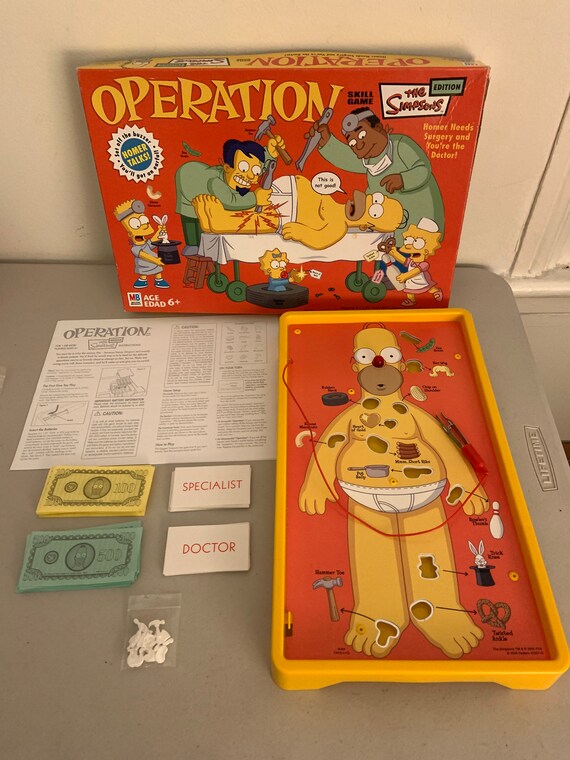 Homer Simpson Edition Operation Game MB / Working Homer - Etsy