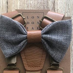 Vintage Tan Suspenders & Grey Vintage Wedding Bow Tie: Perfect ...