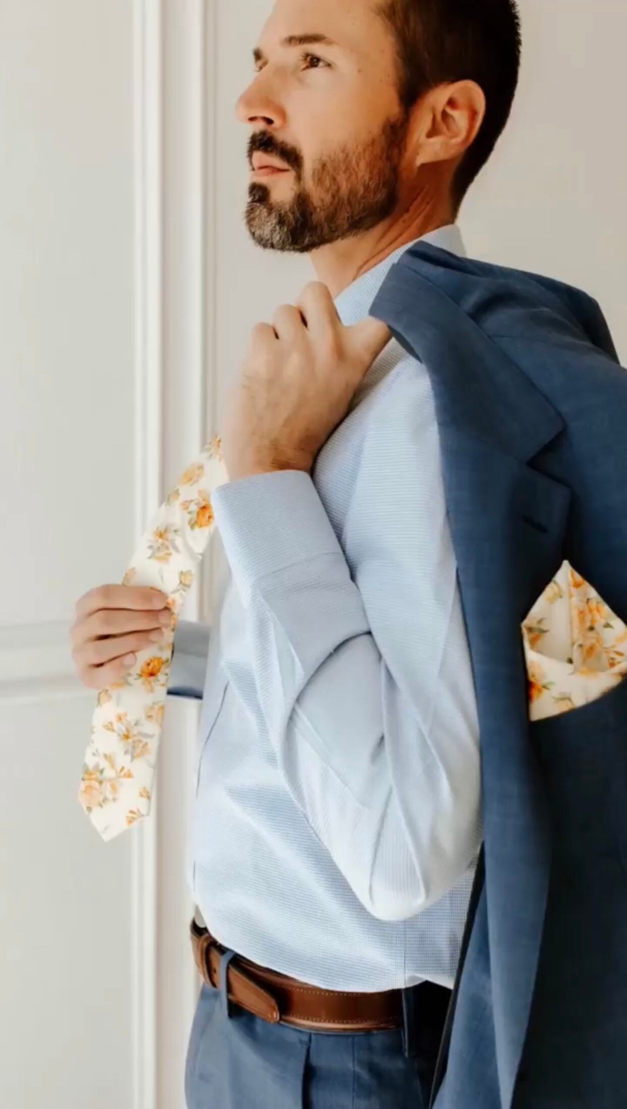 Cognac Suspenders and Felix Floral Bow Tie Set - Rustic Wedding - Etsy
