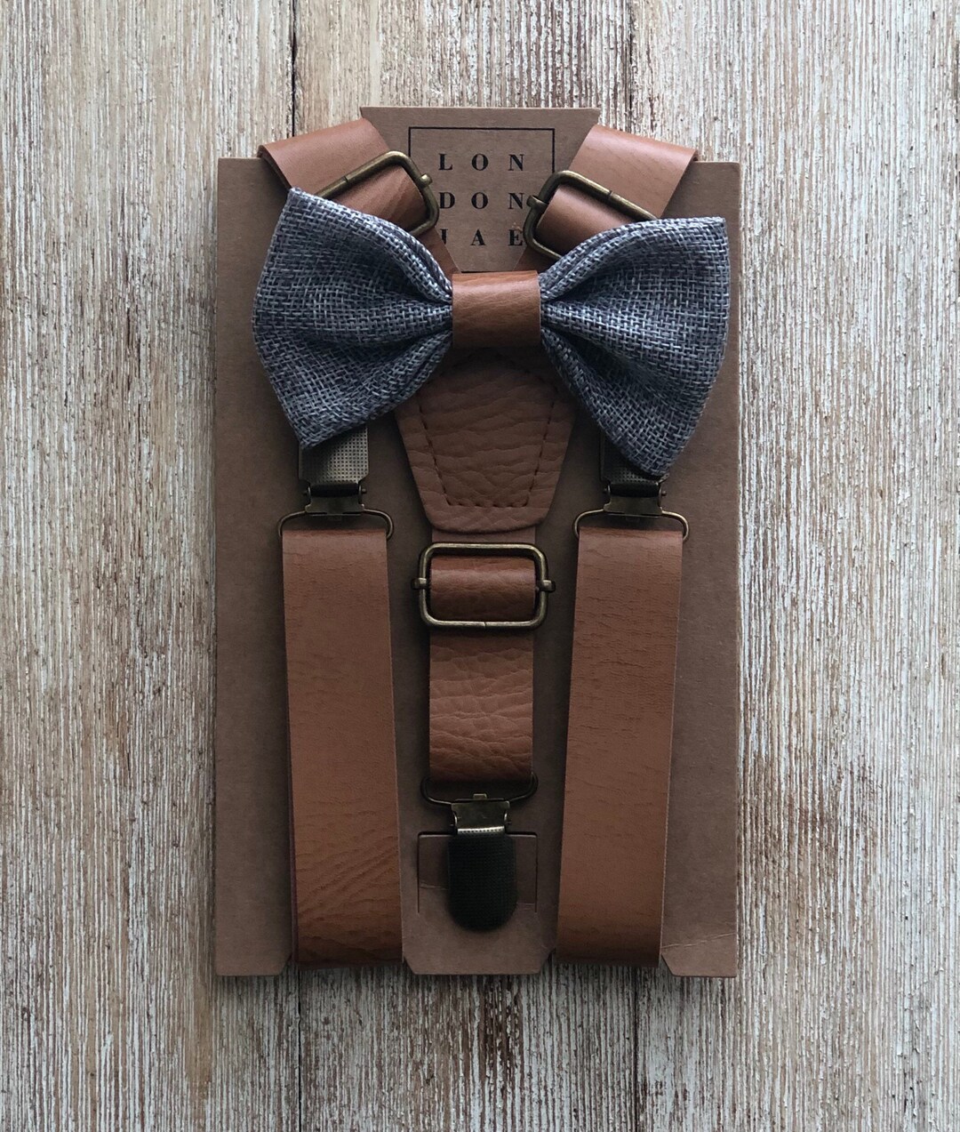 Vintage Tan Suspenders & Grey Vintage Wedding Bow Tie: Perfect ...
