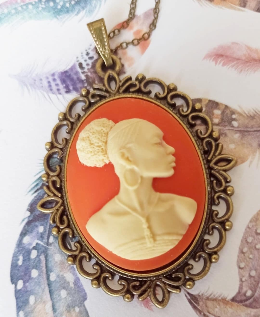 Buy Cameo Necklace Africa Woman Ethnic Senegal Mali Niger Afro Online ...