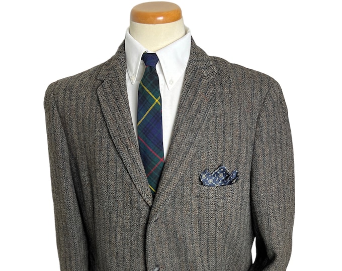 Vintage 1950s HARRIS TWEED Wool Sport Coat Size 46 R Jacket / Blazer ...
