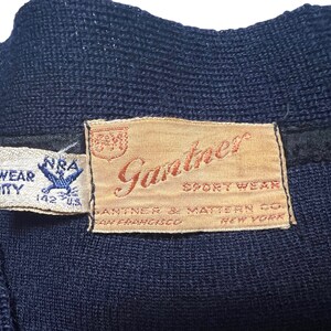 Vintage 1930s GANTNER SPORTSWEAR Wool Cardigan ~ Men's S ~ Sweater ...