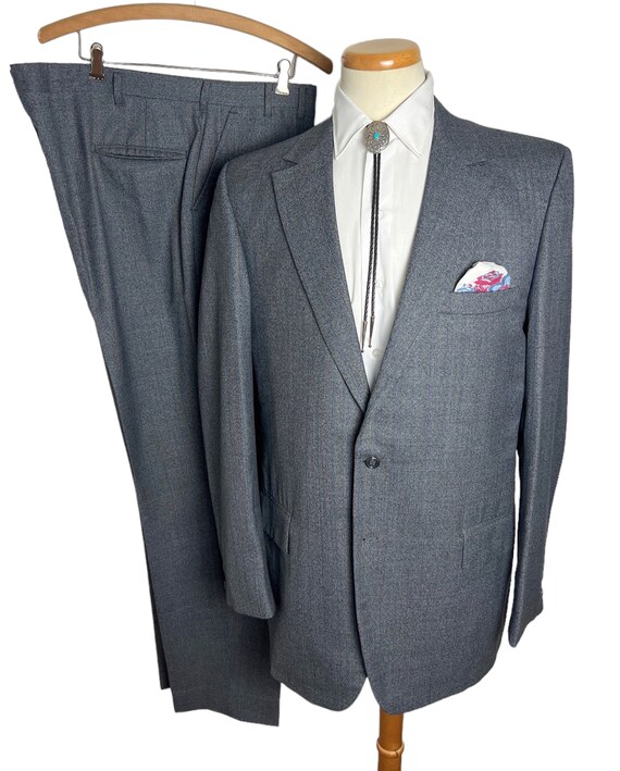 Vintage 1960s/1970s 2pc Wool Mod / Western Sack Suit … - Gem