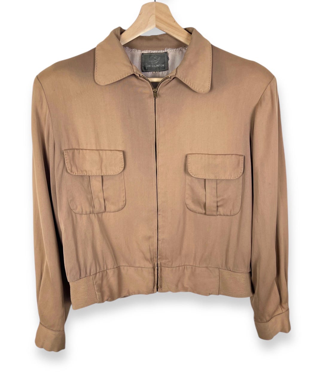 Vintage 1950s Rayon Gabardine Ricky Jacket ~ Size M to L ~ Work Wear ...