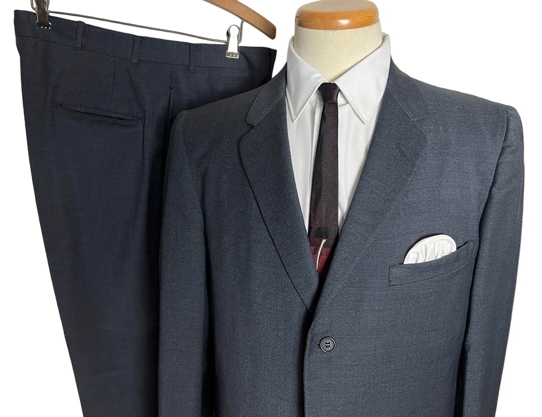 Vintage 1950s/1960s ATOMIC ERA Wool 2pc Sack Suit 40 Long Jacket ...