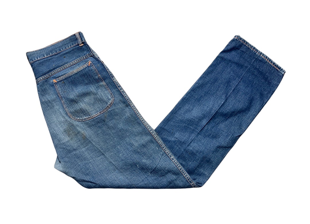 Vintage 1940s TUFFIES Out of the West Jeans ~ 32.5 X 34 ~ Patched ...