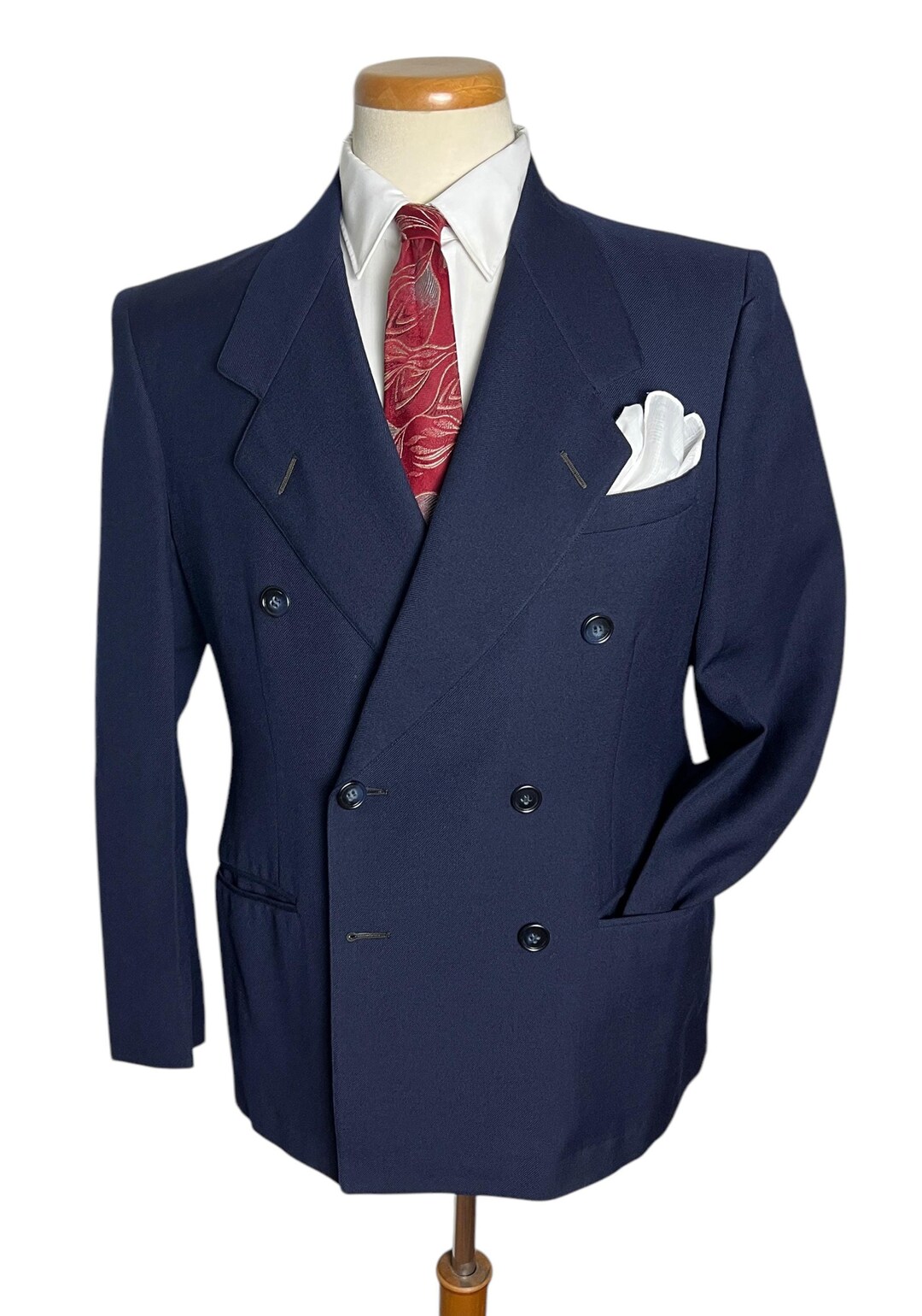 Vintage 1930s/1940s DOUBLE BREASTED Bespoke Wool Gabardine Jacket ...