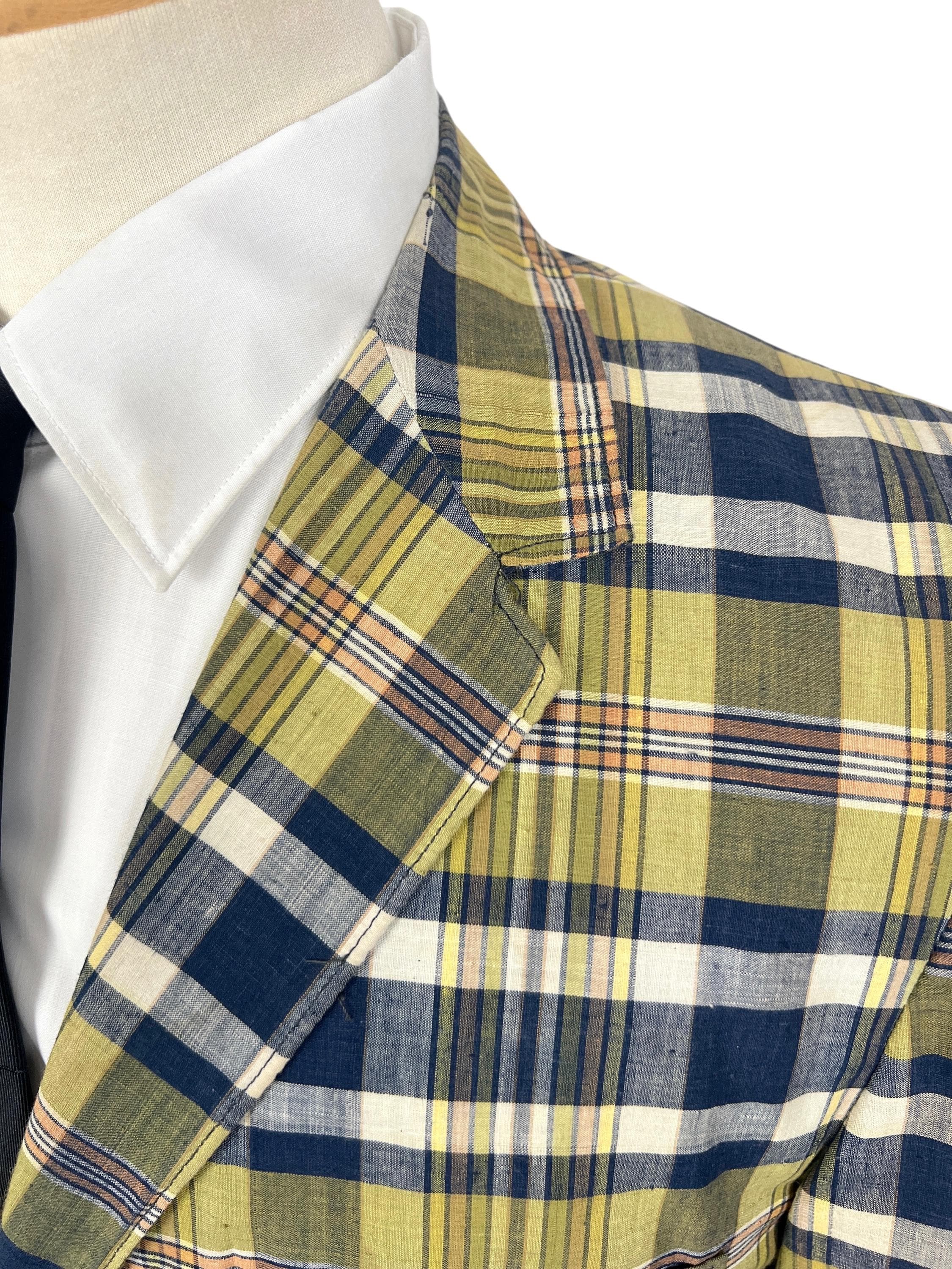 Vintage 1950s Bleeding Madras Cotton Plaid Sack Sport Coat ~ 38 R ...