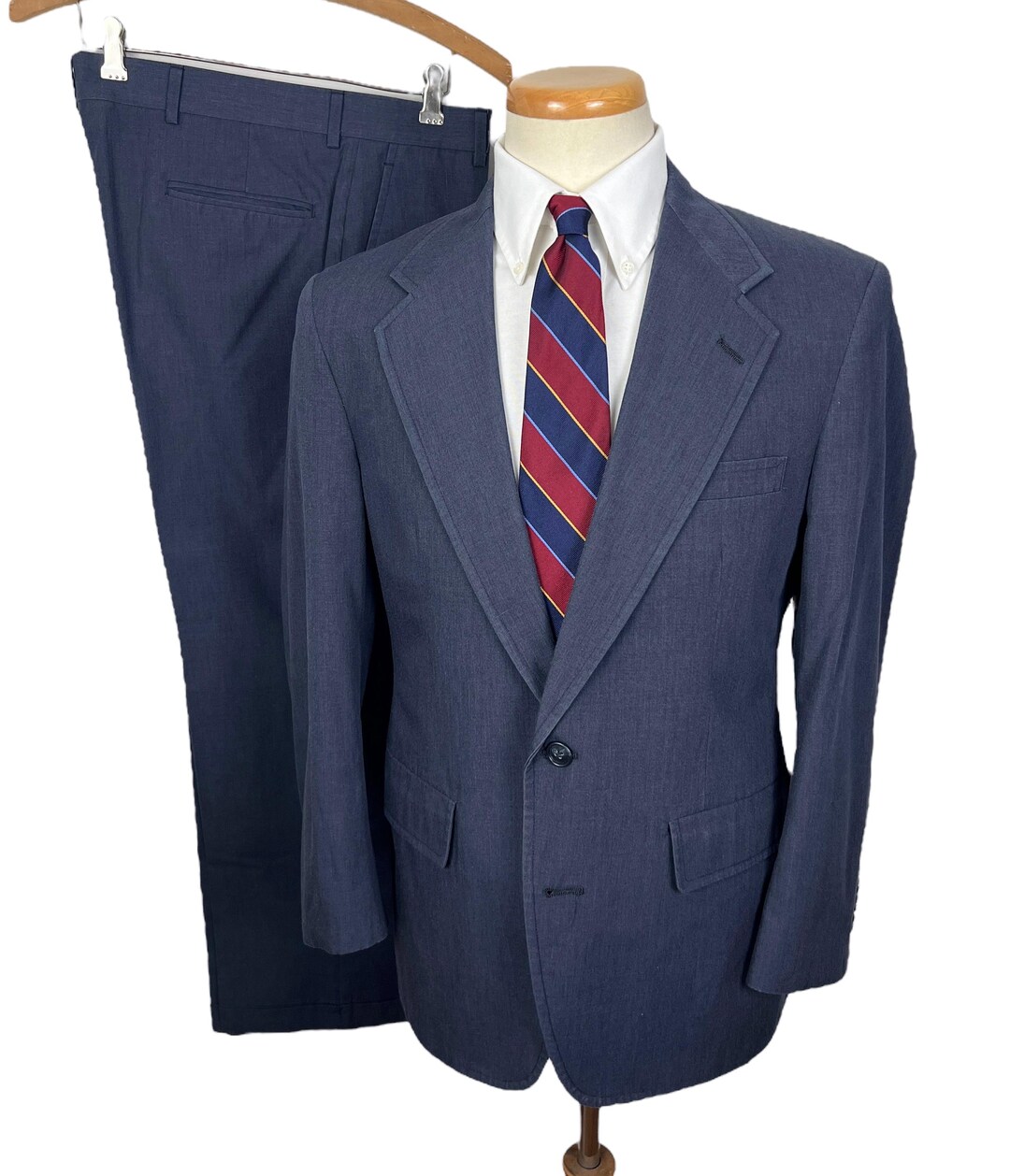 Vintage HASPEL 2pc Cotton Wash & Wear Suit ~ Size 36 S ~ Sport Coat ...