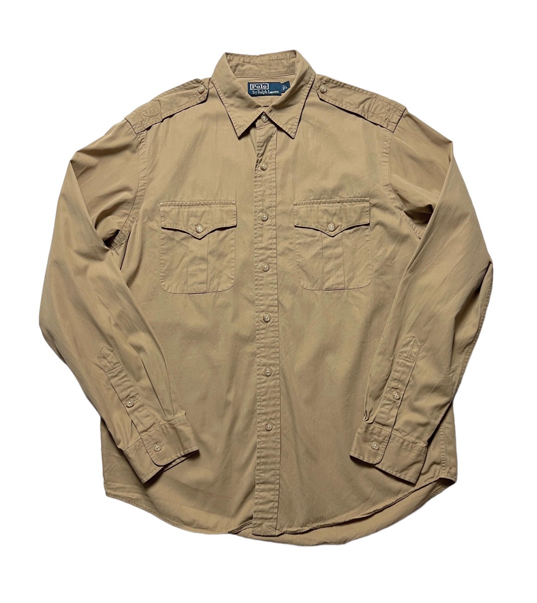 Vintage POLO RALPH LAUREN Safari Shirt ~ Size L ~ Hunting / Fishing ...