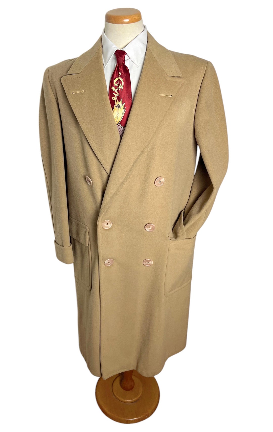 Vintage 1950s Wool Polo Coat ~ 38 to 40 R ~ Overcoat / Topcoat / Trench ...