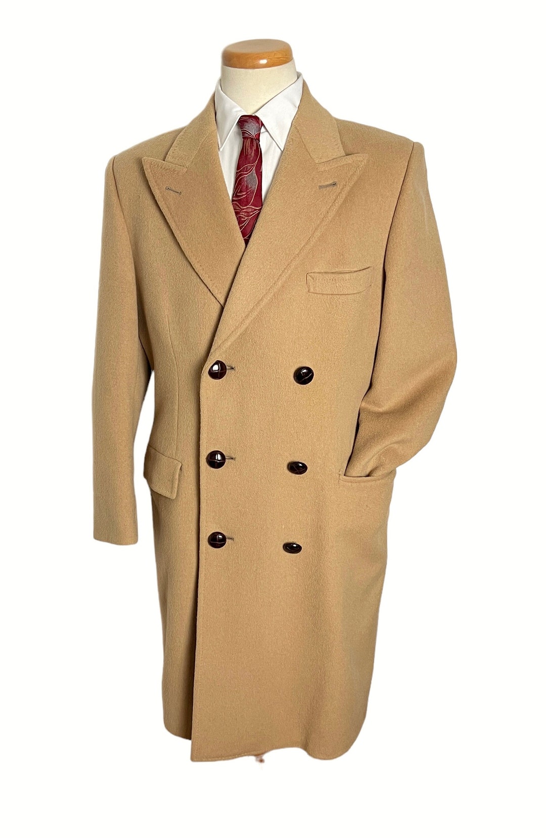 Vintage Wool & Cashmere Ulster / Polo Coat 39 R Overcoat / Topcoat ...