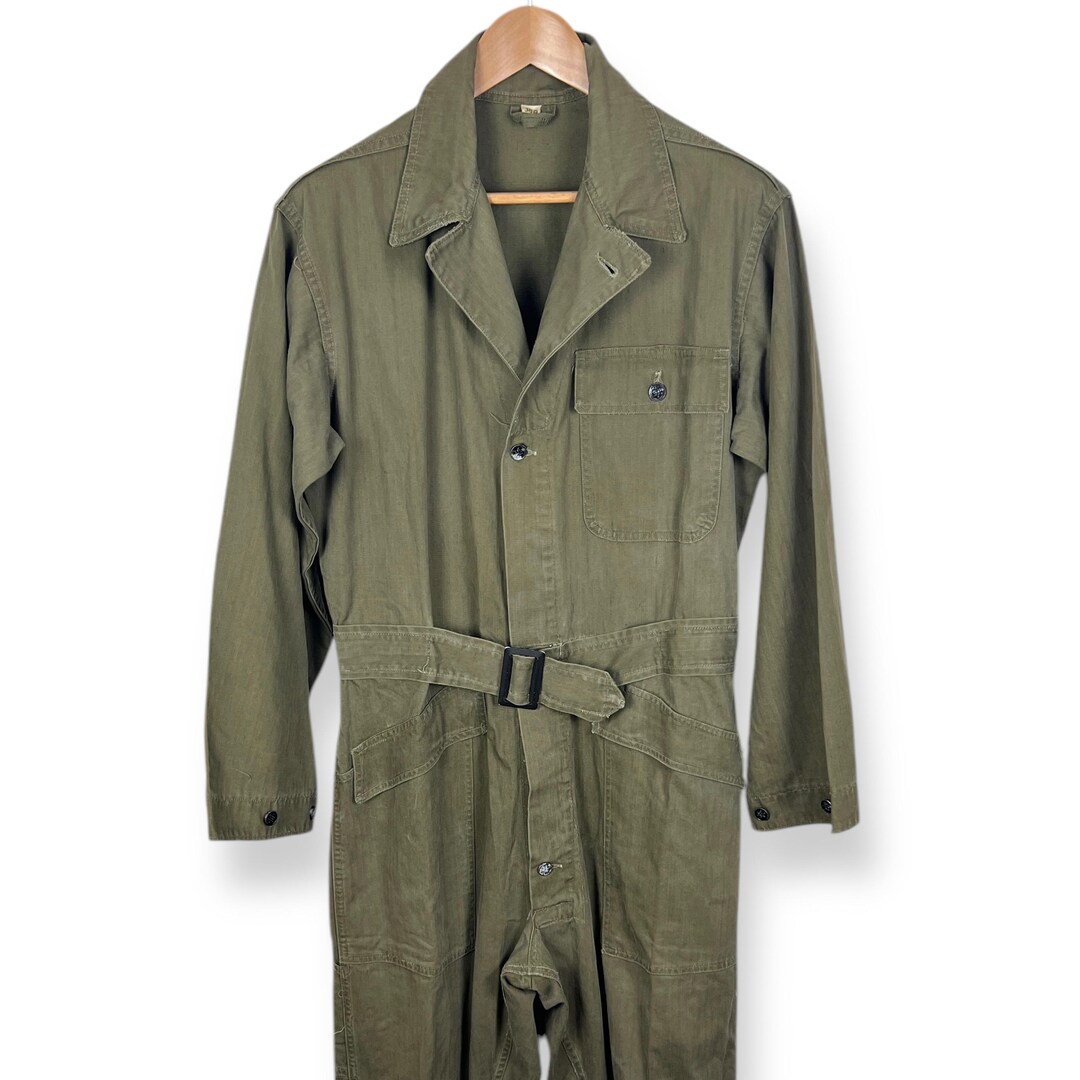Vintage WWII US Army HBT Coveralls ~ 38 R ~ Military / Work Wear ...