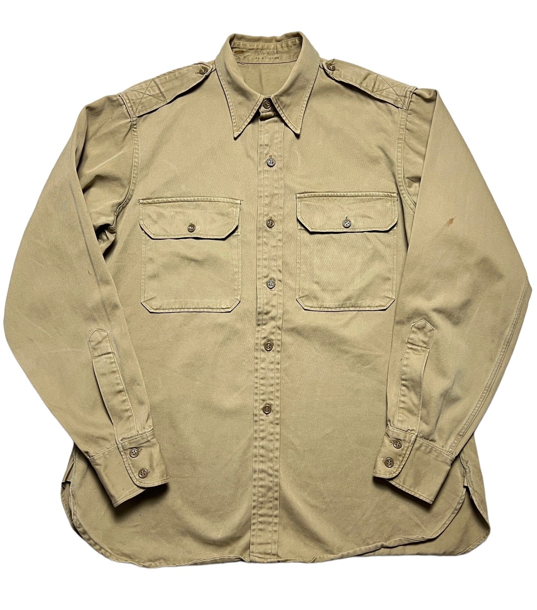 Vintage 1940s US ARMY Cotton Twill Field Shirt Size M Military Uniform ...