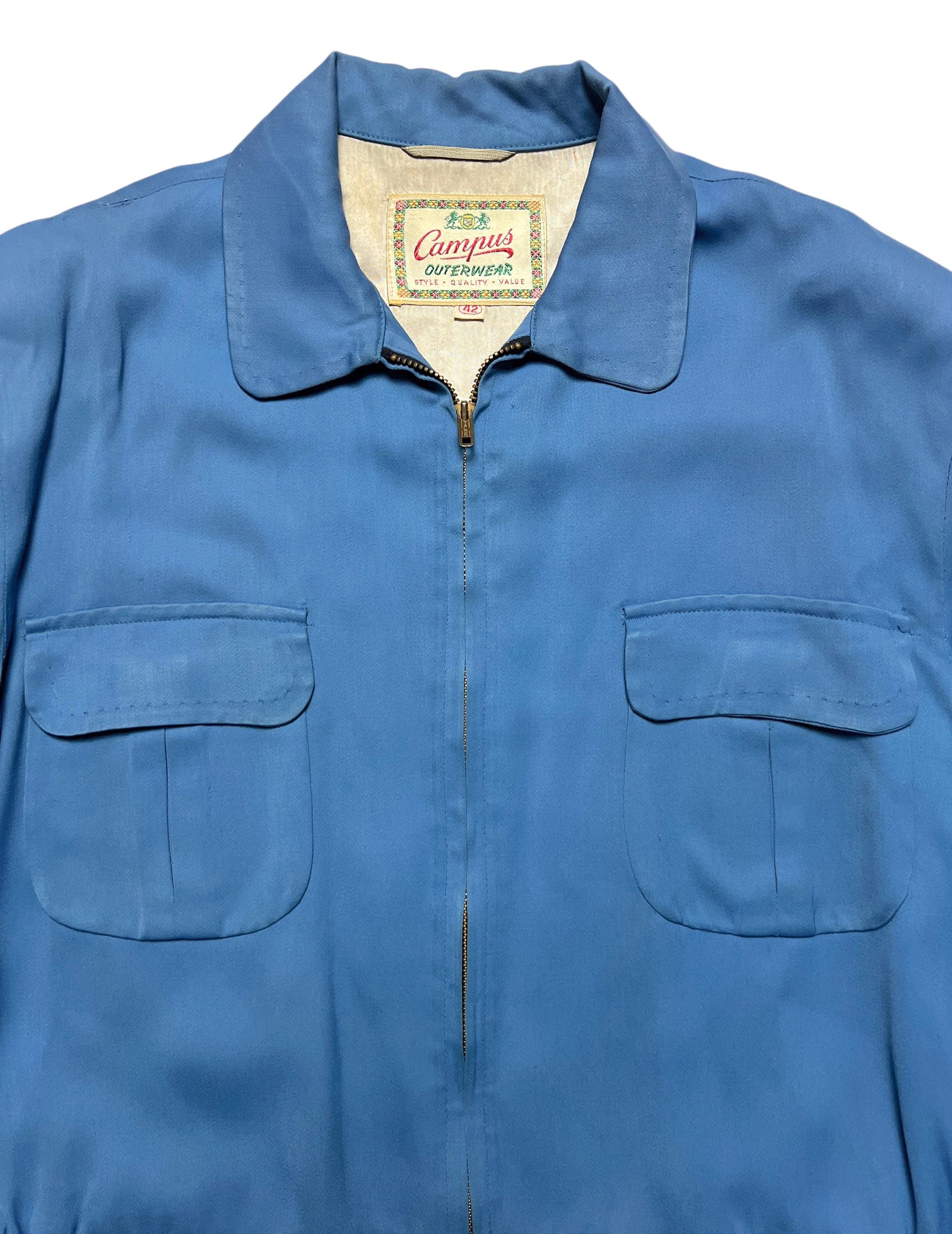 Vintage 1950s CAMPUS Rayon Gabardine Ricky Jacket ~ Size 42 Vintage 1950s CAMPUS Rayon Gabardine Ricky Jacket ~ Size 42