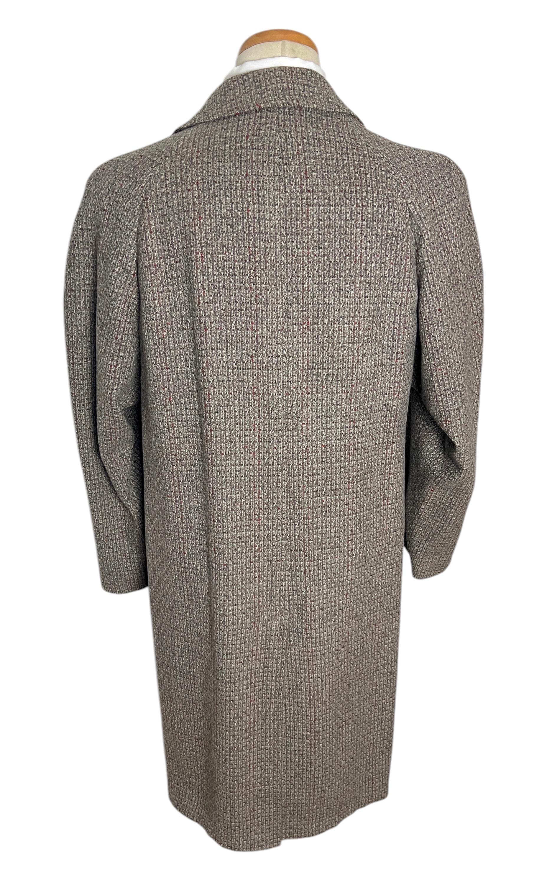 Vintage 1950s Wool DONEGAL TWEED Balmacaan Overcoat ~ Size 38 Short ...