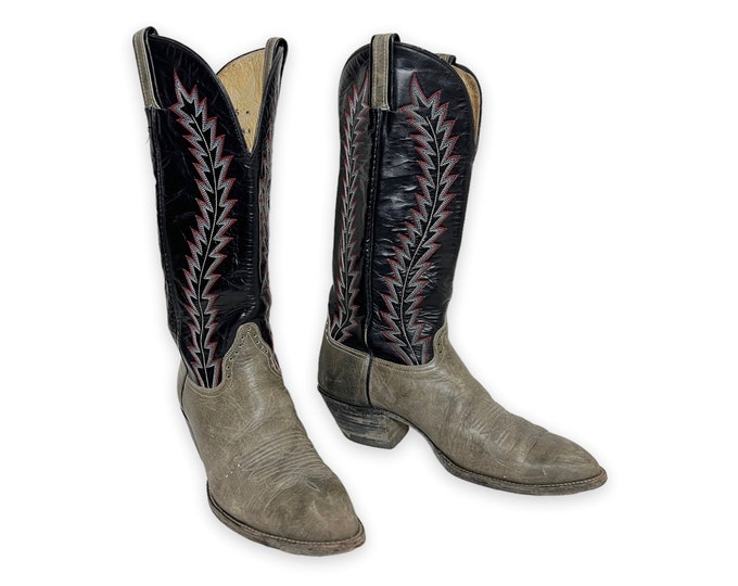 Vintage HONDO 2-tone Cowboy Boots ~ 10 1/2 B ~ Western / Rockabilly ...