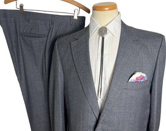 Vintage 1960s/1970s 2pc Wool Mod / Western Sack Suit … - Gem