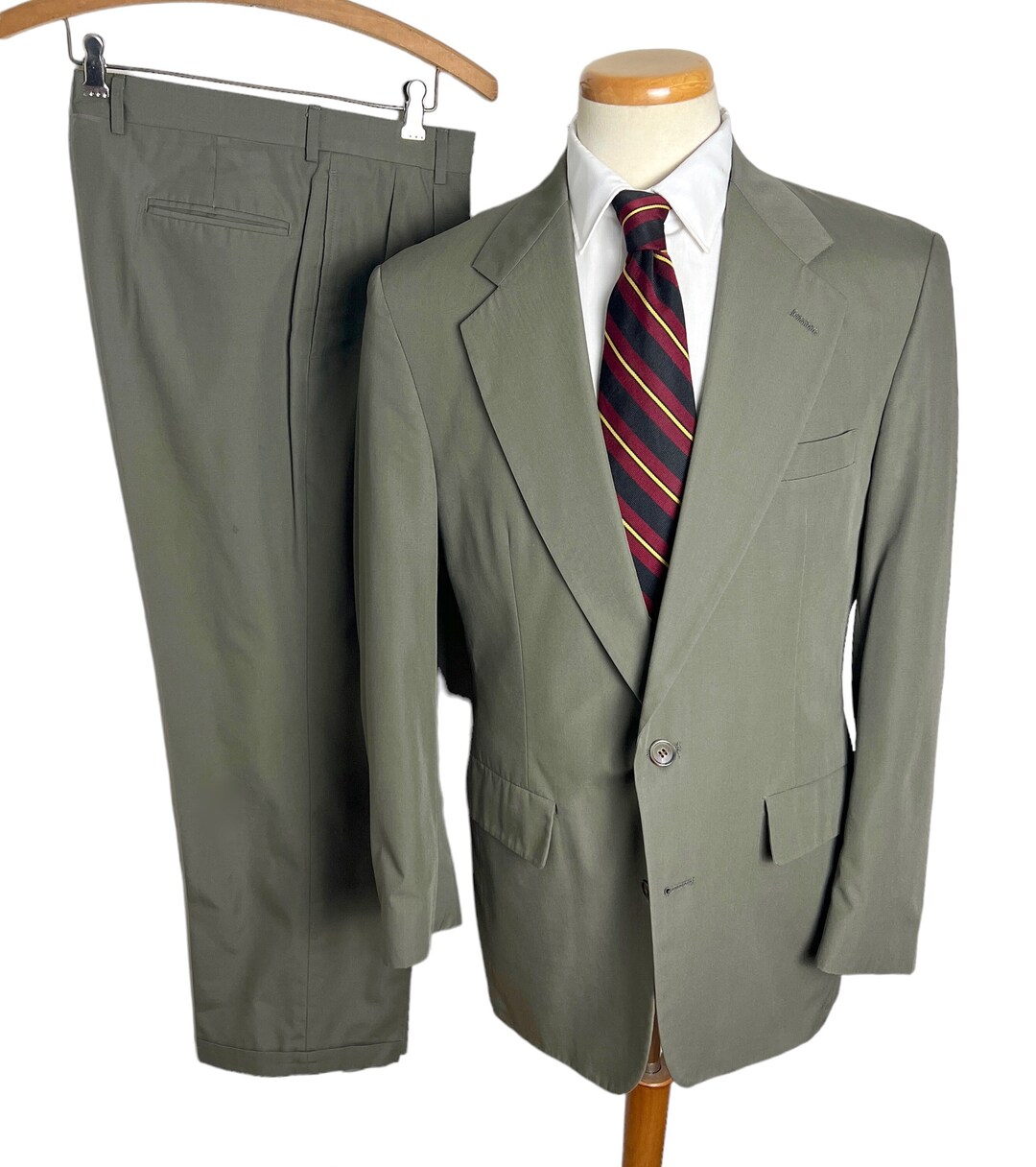 Vintage HASPEL 2pc Cotton Wash & Wear Suit ~ Size 38 R ~ Sport Coat ...