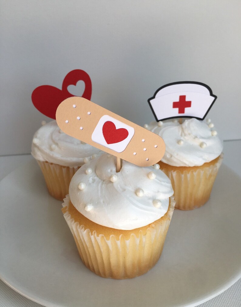 Nurse Themed Cupcake Toppers | Etsy