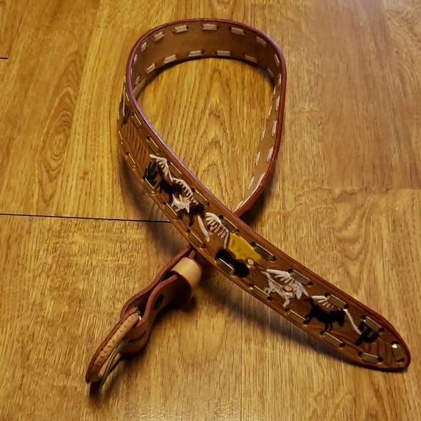 Hand Painted Leather Belt - Etsy