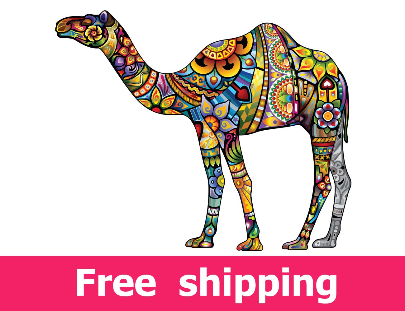 Abstract Camel Wall Decal, Colorful Camel Wall Sticker, Camel Decor ...