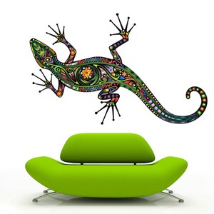 Abstract Lizard Wall Sticker Colorful Lizard Wall Decal - Etsy Australia
