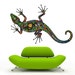 Abstract Lizard Wall Sticker, Colorful Lizard Wall Decal Decor, Lizard ...