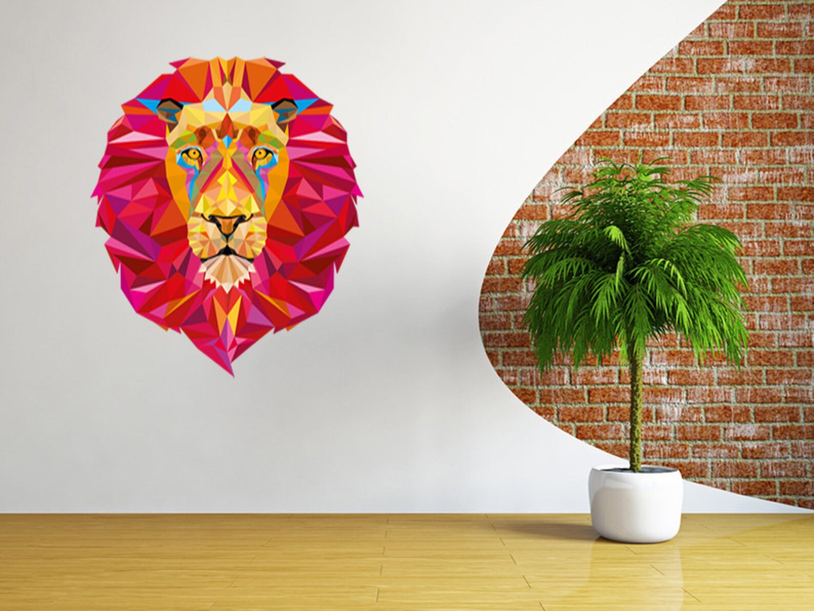 Geometric Wall Decal Lion Geometric Decal Lion Geometric - Etsy
