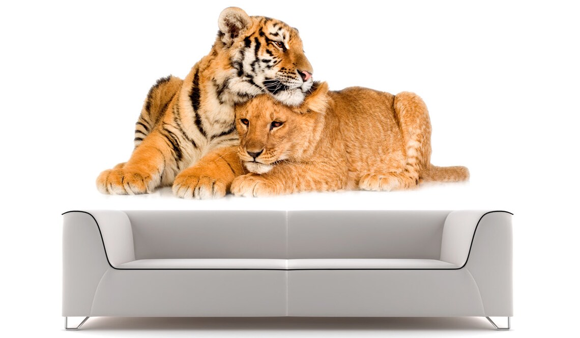 Tiger Cub Wall Decal Nursery Decor, Lion Cub Wall Sticker Removable ...