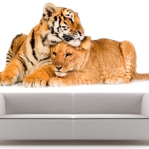 Tiger Cub Wall Decal Nursery Decor, Lion Cub Wall Sticker Removable ...