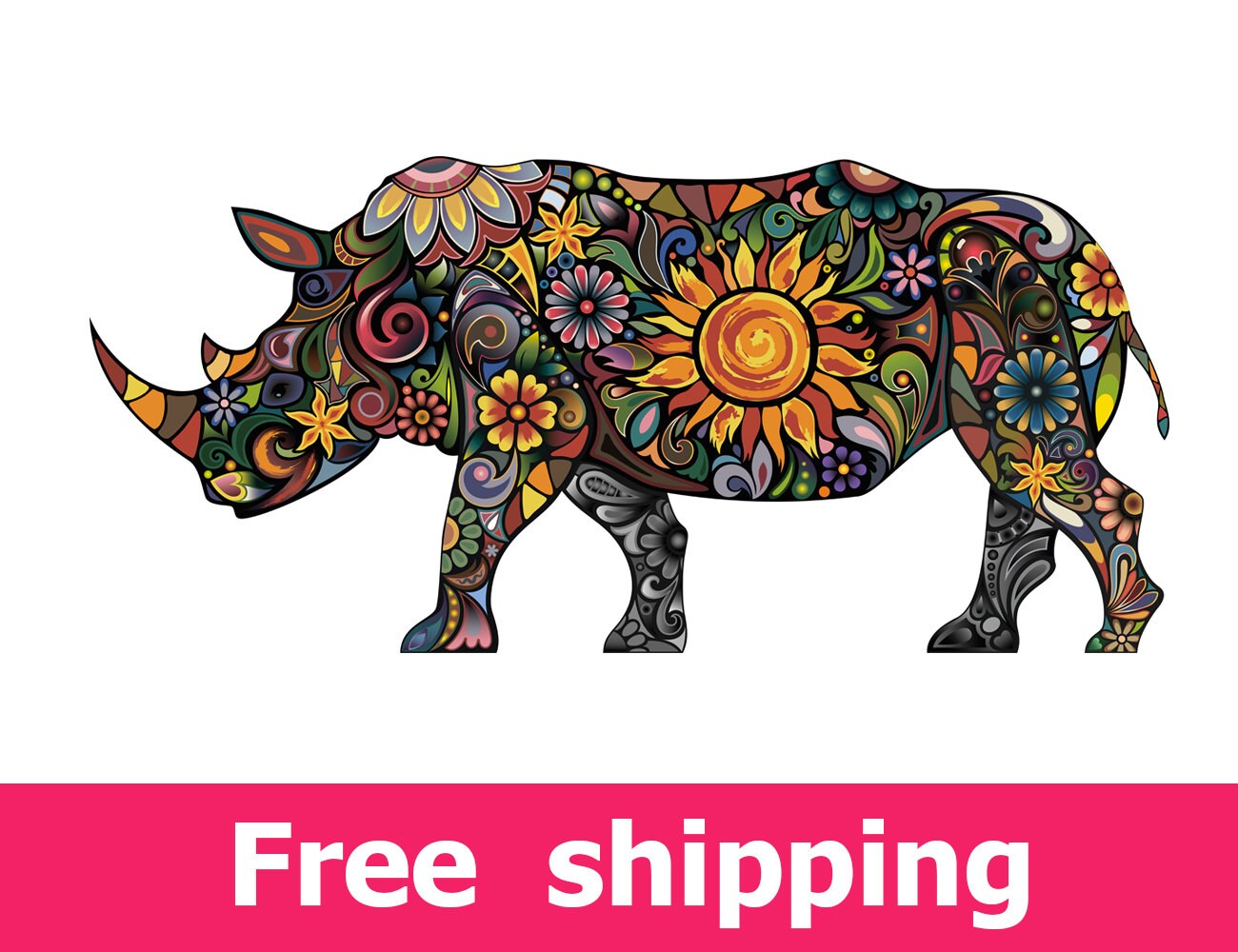 Abstract African Rhino Wall Sticker Texture Rhino Wall Decal - Etsy