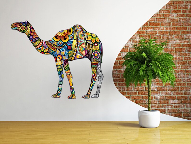 Abstract Camel Wall Decal, Colorful Camel Wall Sticker, Camel Decor ...