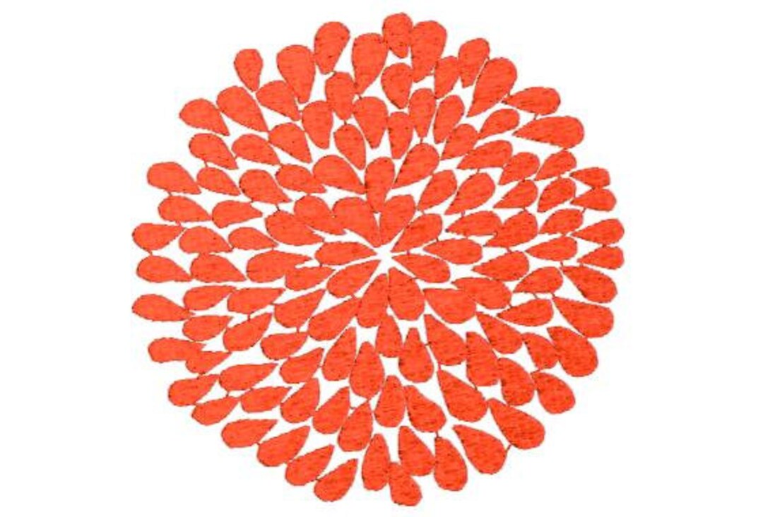 Embroidery Design Pattern File - Fall Mum Flower for Tote Bag, Pillow ...