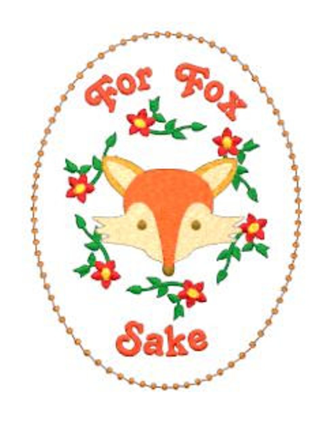 Embroidery Design Pattern File - for Fox Sake Fox for Tote Bag, Pillow ...