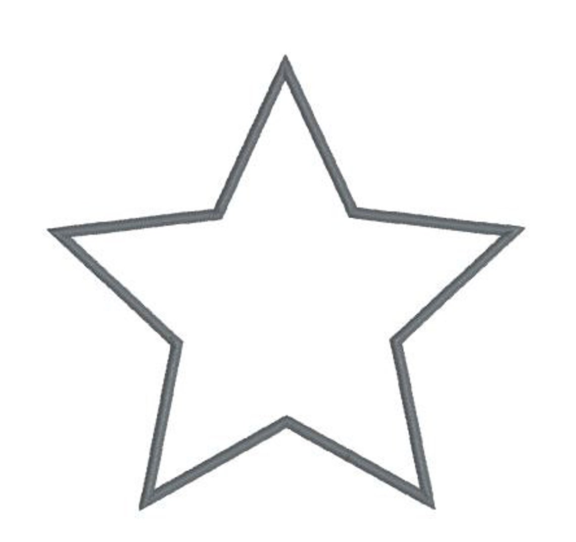 Applique Embroidery Star Design Pattern Outline (two Satin Stitch ...