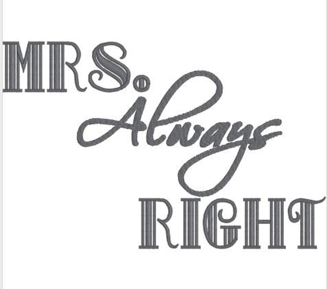 Machine Embroidery Design Pattern for Pillow, Home Decor, Wedding, Mrs ...