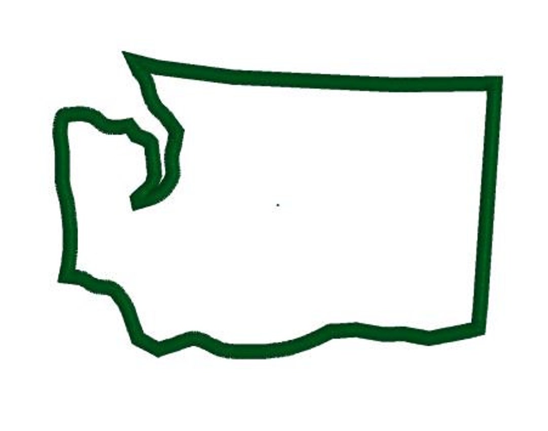 Embroidery Design WASHINGTON State 3 Files (applique, Triple Stitch ...