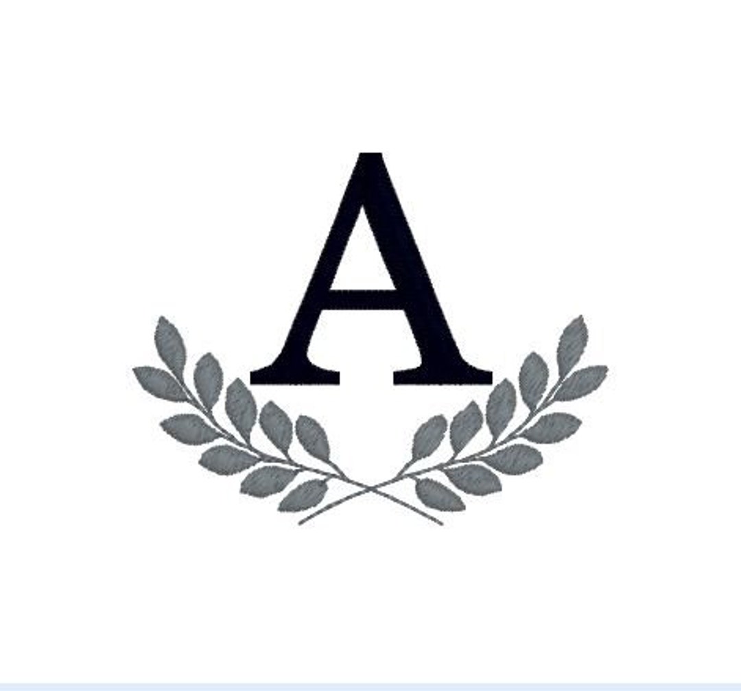 Embroidery Monogram With Laurel Leaves TWO Design Pattern Files - Etsy