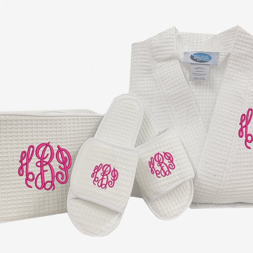 Bridesmaid Gift Spa Robe Gift Set Waffle Weave Slippers - Etsy