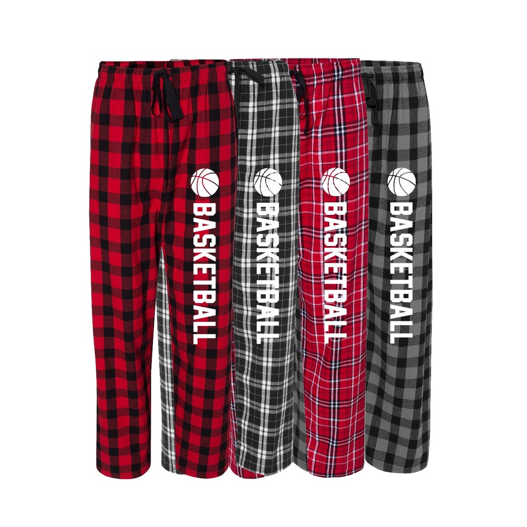 Basketball Flannel Pants, Basketball Team School Spirit Flannel Pajama ...