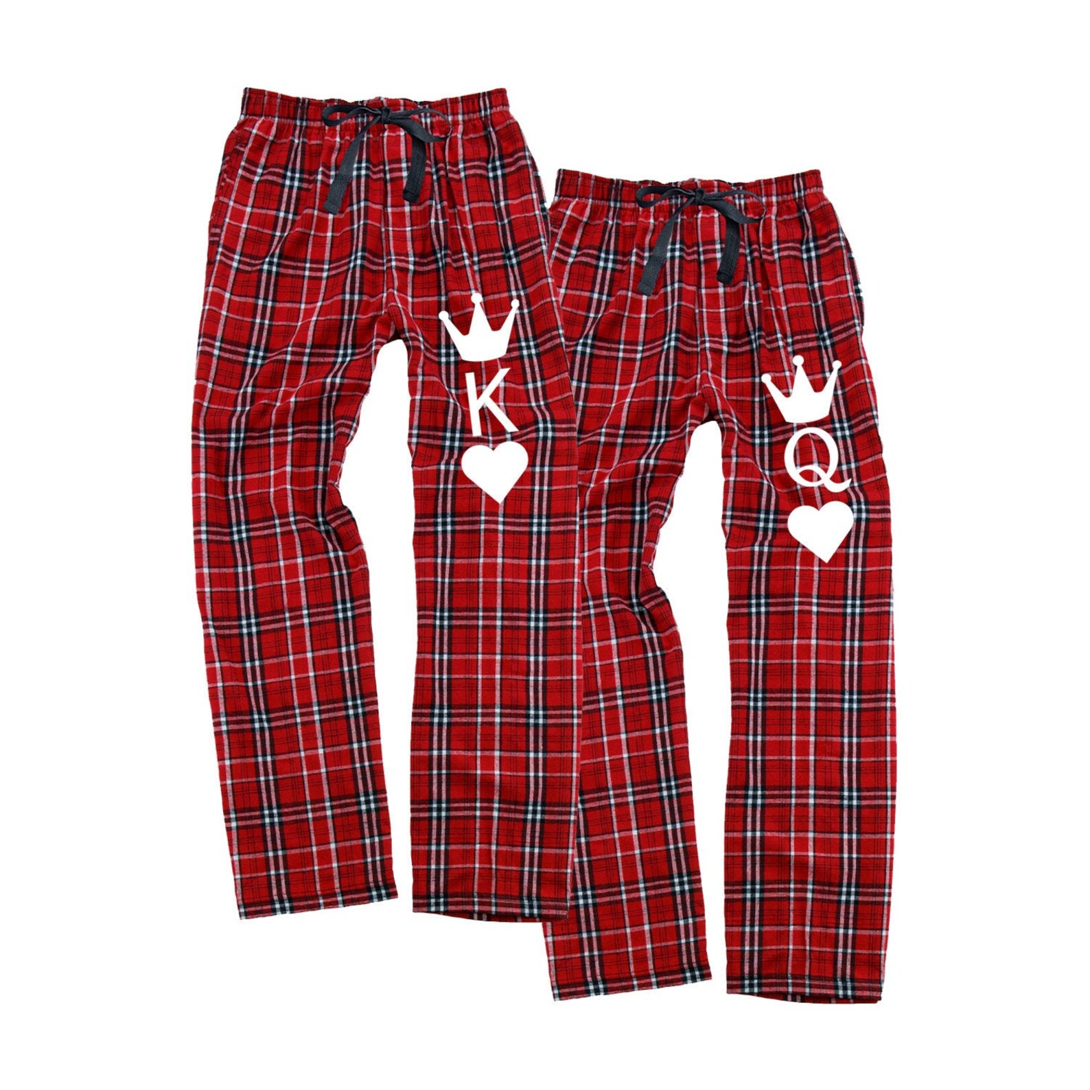King and Queen Flannel Pajama Pants, Valentine's Day Pajamas, Gifts for ...