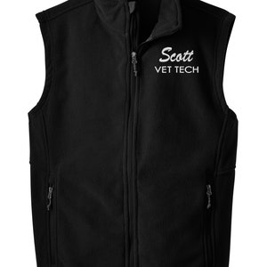 Vet Tech Mid Weight Fleece Vest, Vet Tech Apparel, Personalized Fleece ...