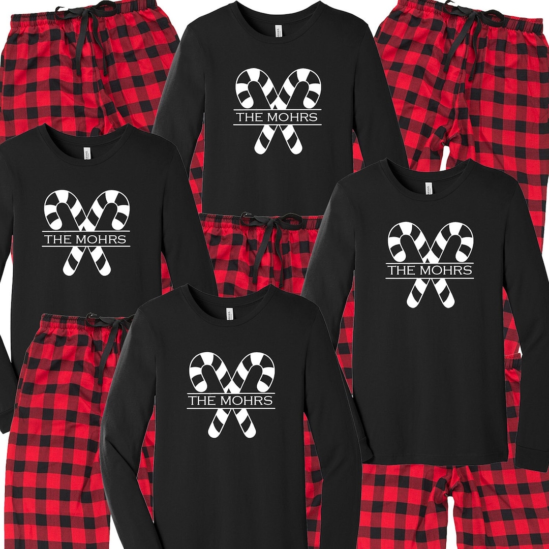 Candy Cane Pajamas, Personalized Christmas Pajamas, Matching Family ...