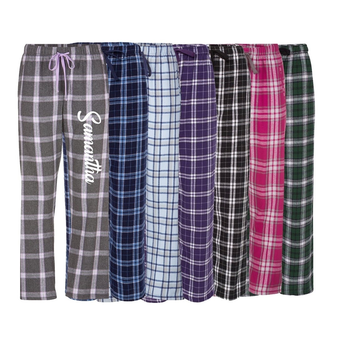 Personalized Plaid Flannel Pants, Christmas Flannel Pj Pants ...