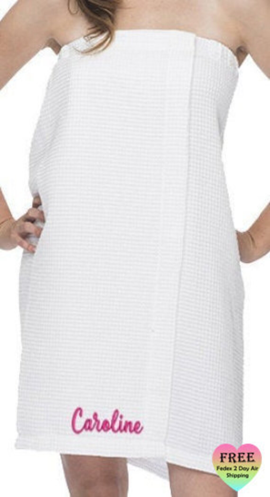 Monogrammed Waffle Weave Spa Wrap Personalized Towel Wrap | Etsy