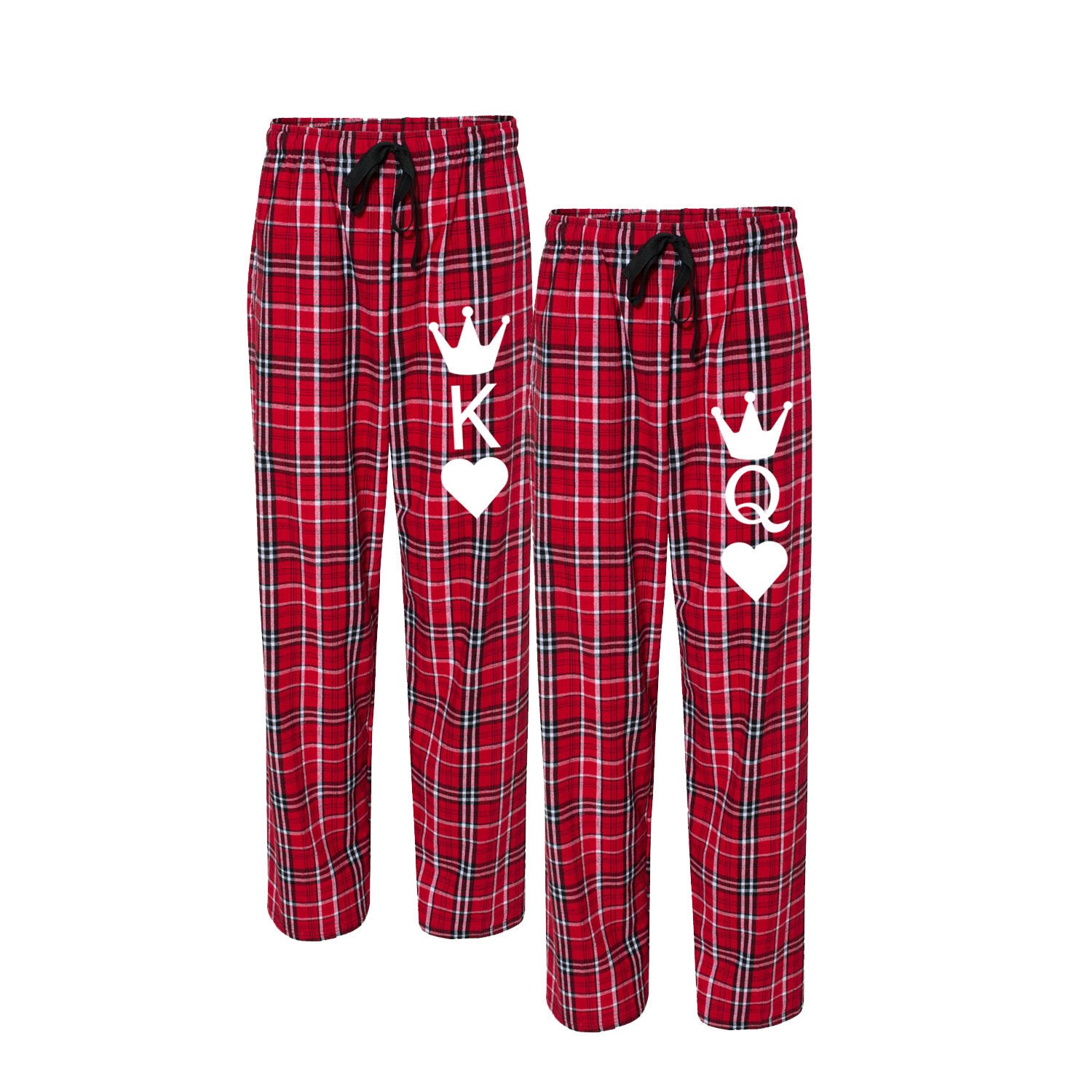 King and Queen Flannel Pajama Pants, Valentine's Day Pajamas, Gifts for ...